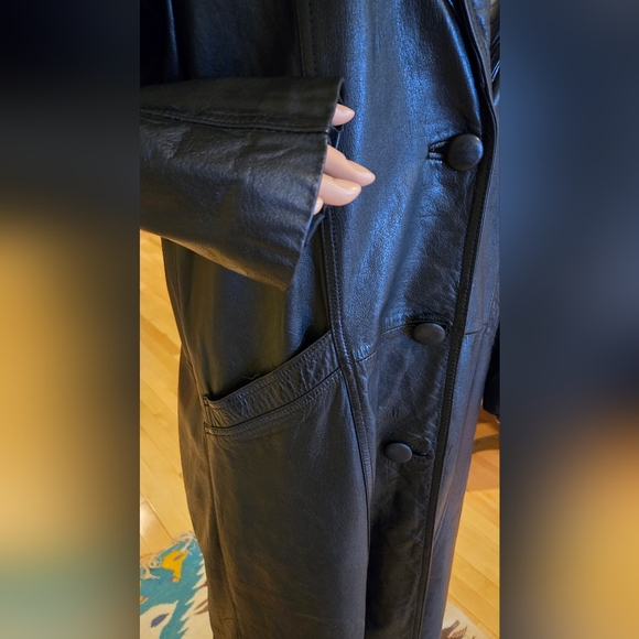 John Weitz | Jackets & Coats | Vintage John Weitz Black Leather Coat ...